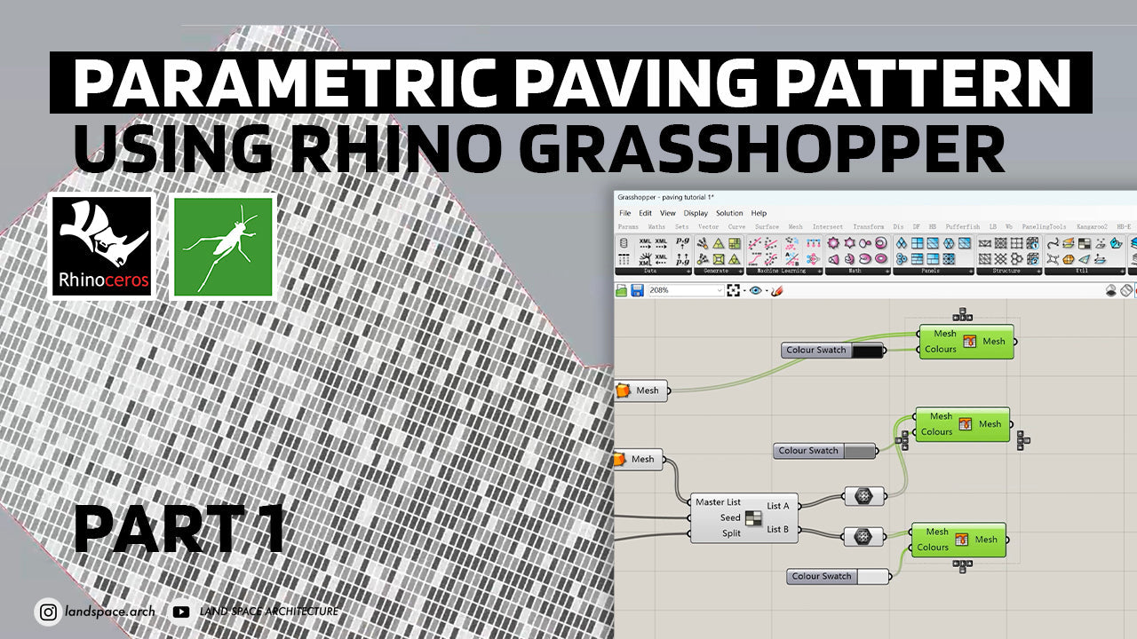 How To Design A Parametric Paving Pattern Using Rhino Grasshopper Landscape Architecture
