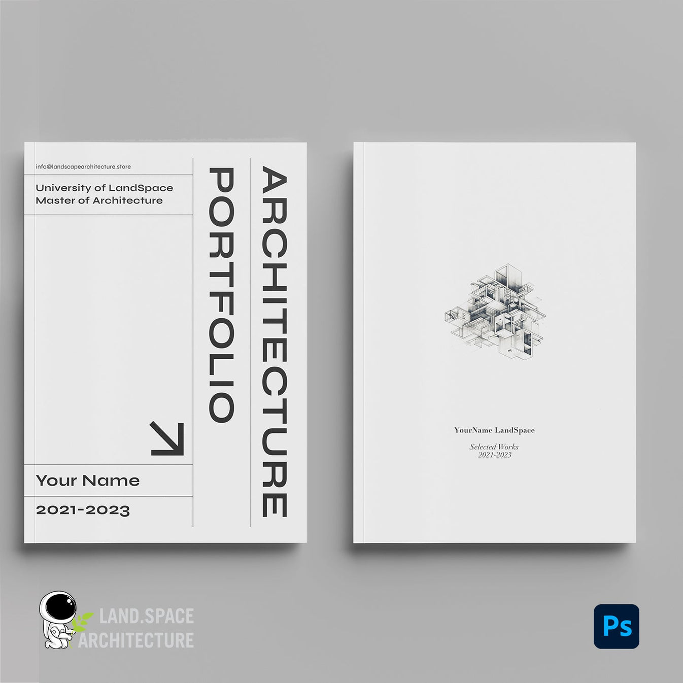 10 Architecture Portfolio Cover Templates in Photoshop – Landscape ...