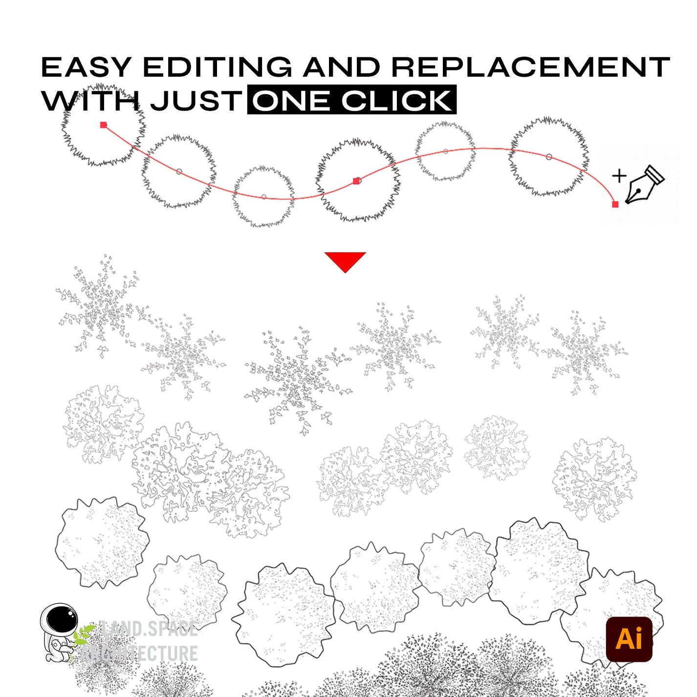 35 Tree Top View Vector Tree Brushes for Landscape Design – Landscape ...