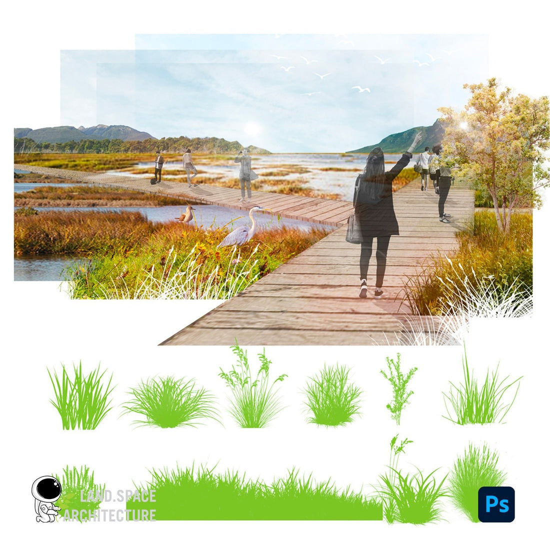 FREE Grass and Shrubs Photoshop Brushes Pack – Landscape Architecture