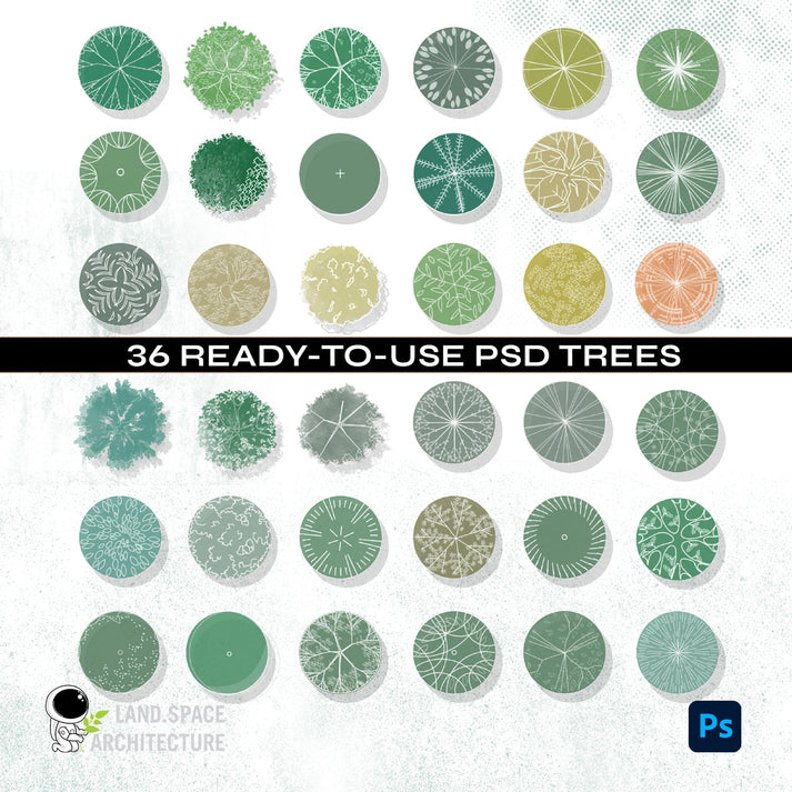 Premium Top View Landscape Plan Tree Brushes and PSD Trees – Landscape ...