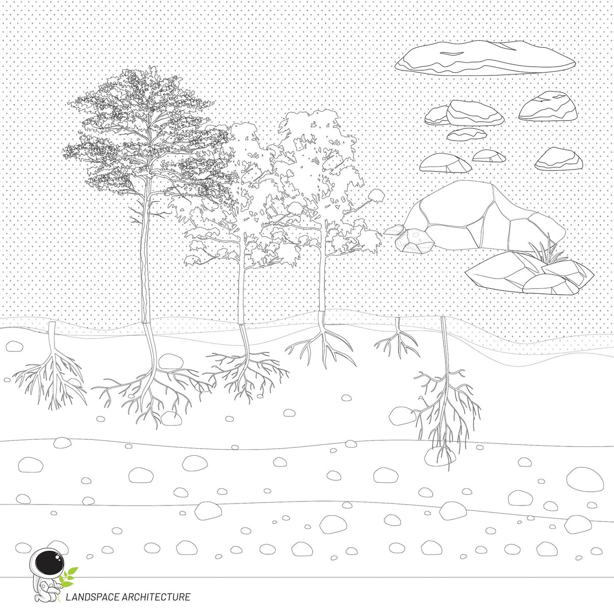 Vector Landscape Illustration Bundle, Tree Elevation Vectors ...