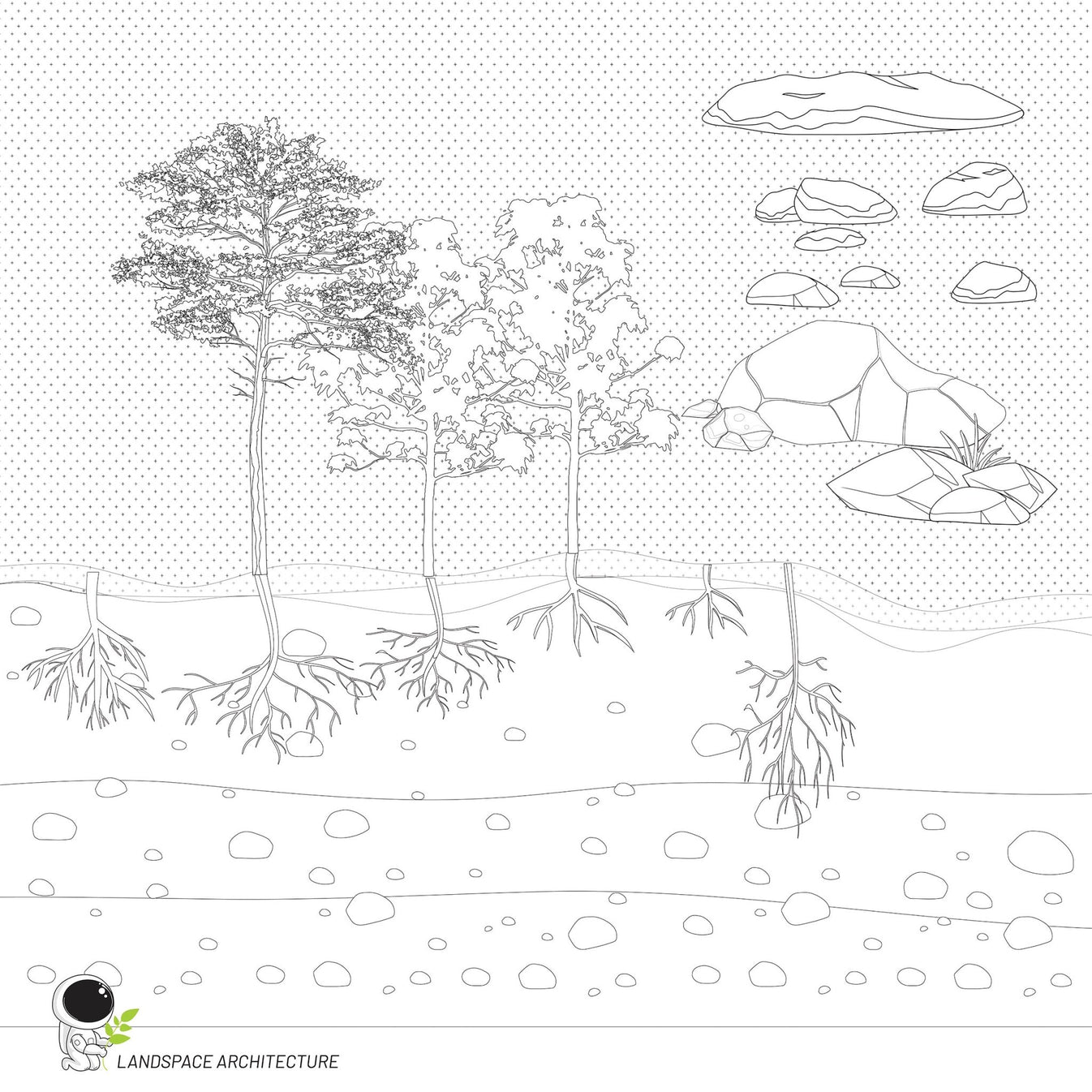 Vector Landscape Illustration Bundle, Tree Elevation Vectors ...