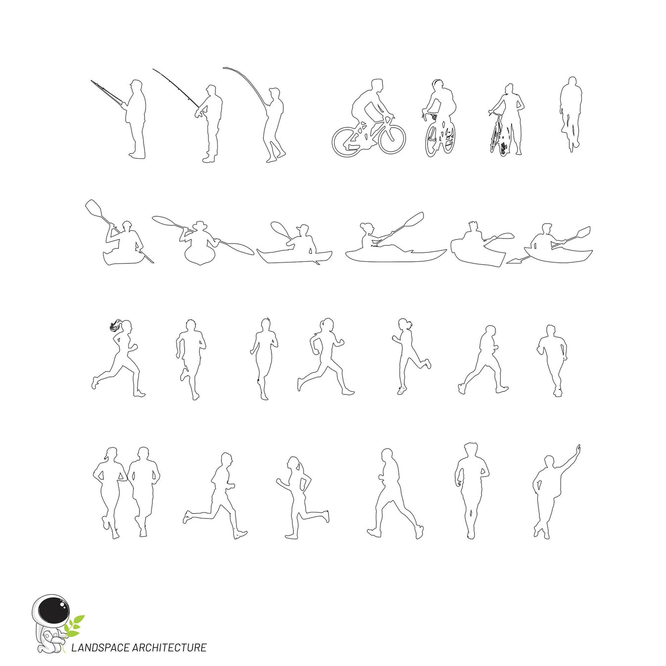 Vector Landscape Illustration Bundle, Tree Elevation Vectors ...
