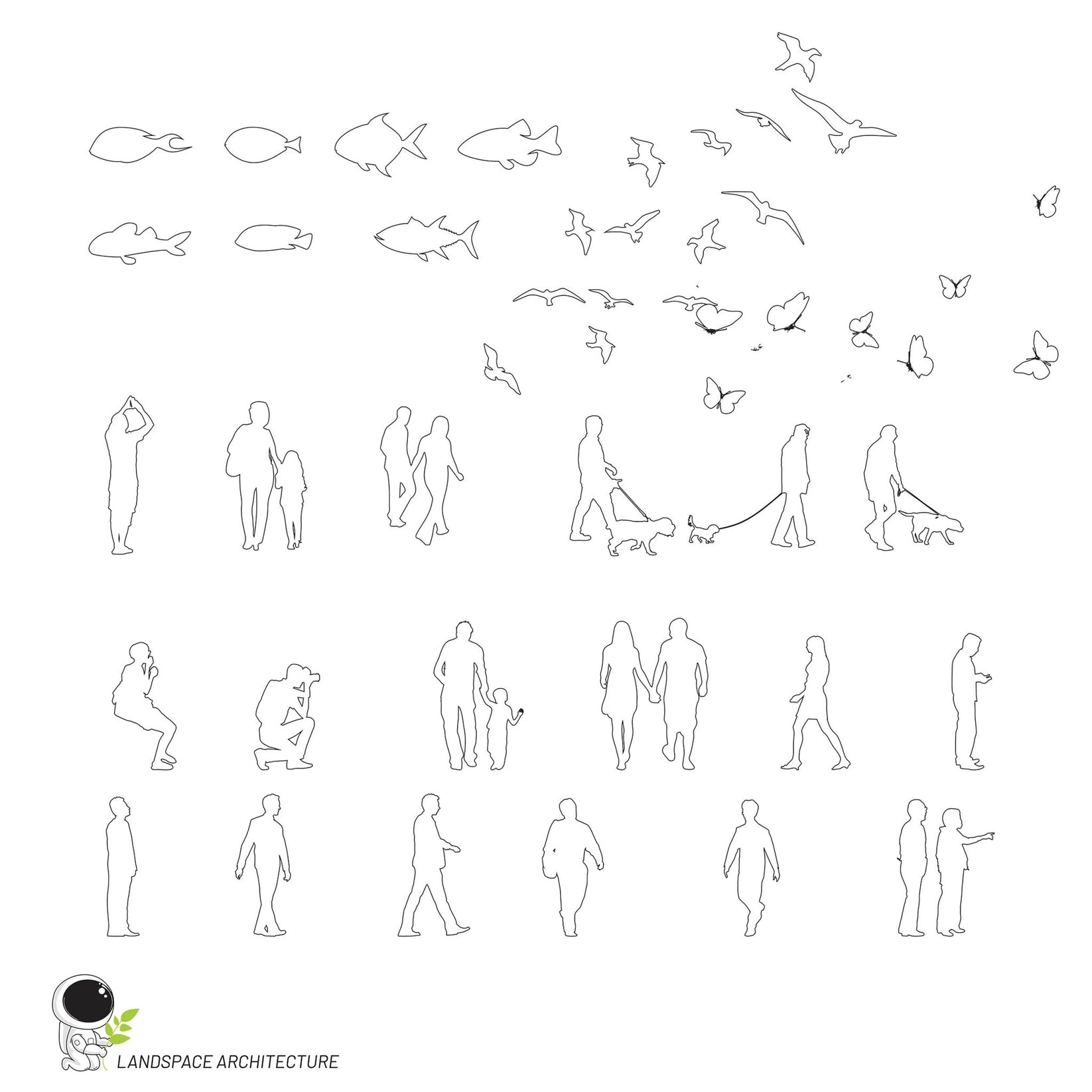 Vector Landscape Illustration Bundle, Tree Elevation Vectors ...